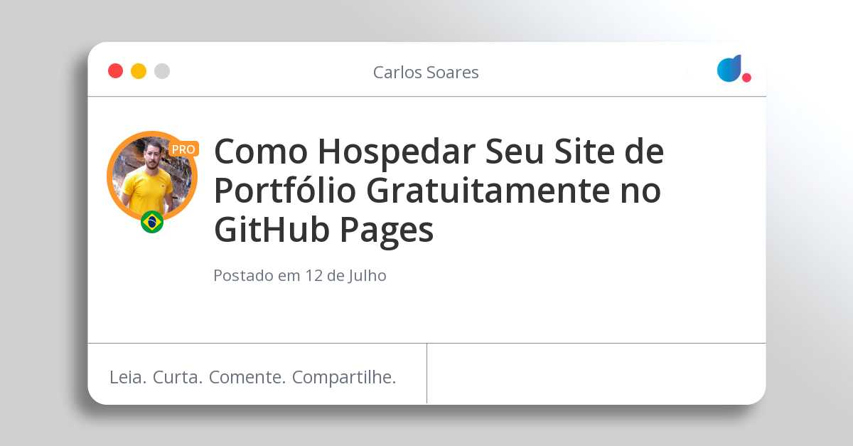 Como Hospedar Seu Site De Portfólio Gratuitamente No Github Pages