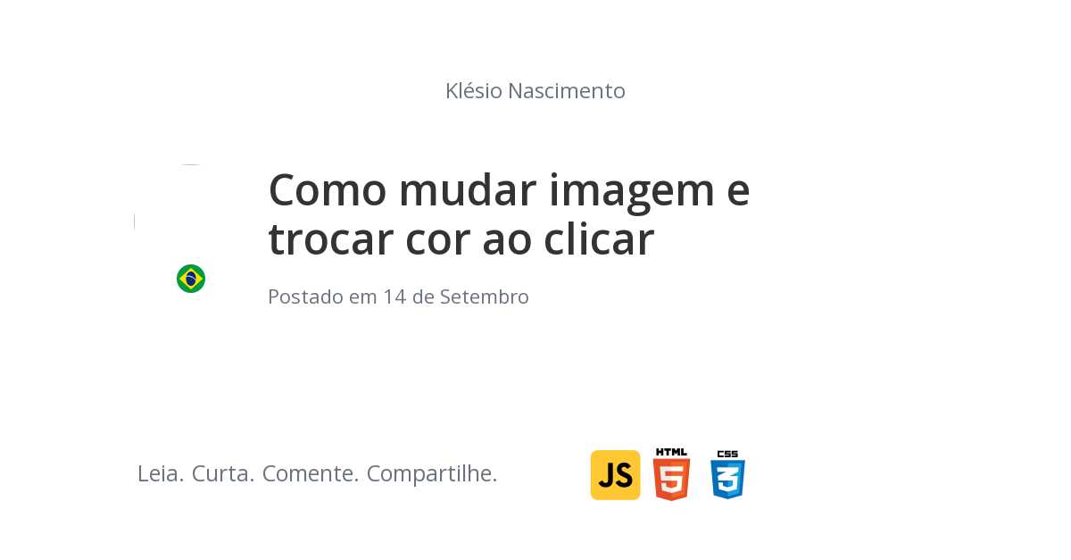Como mudar imagem e trocar cor ao clicar