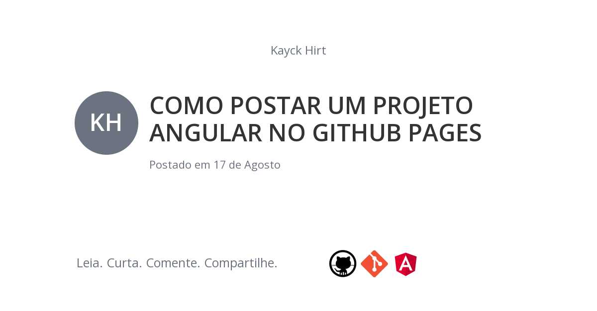 Como Postar Um Projeto Angular No Github Pages