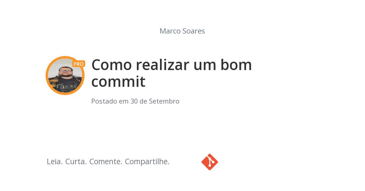 Como realizar um bom commit