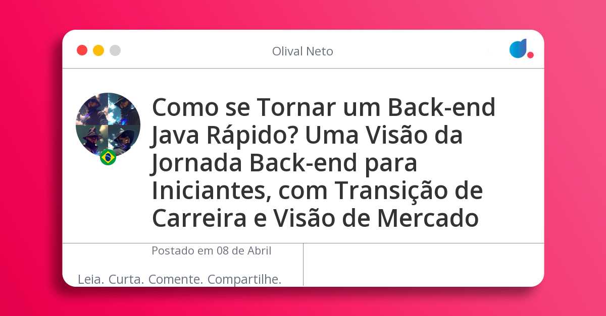 Como se Tornar um Back-end Java Rápido? Uma Visão da Jornada Back-end ...