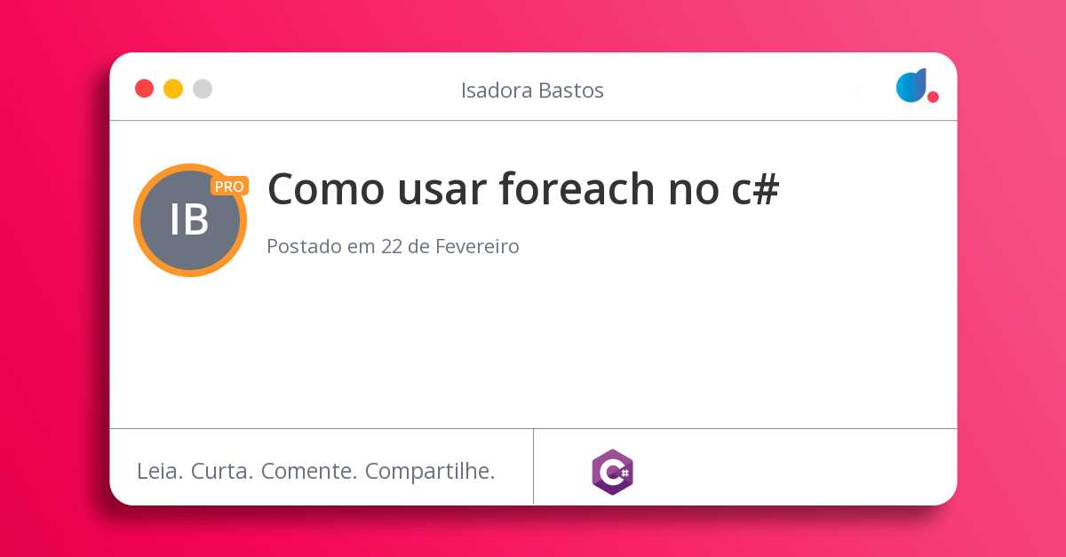 Funções em C#: Como usar foreach no c#