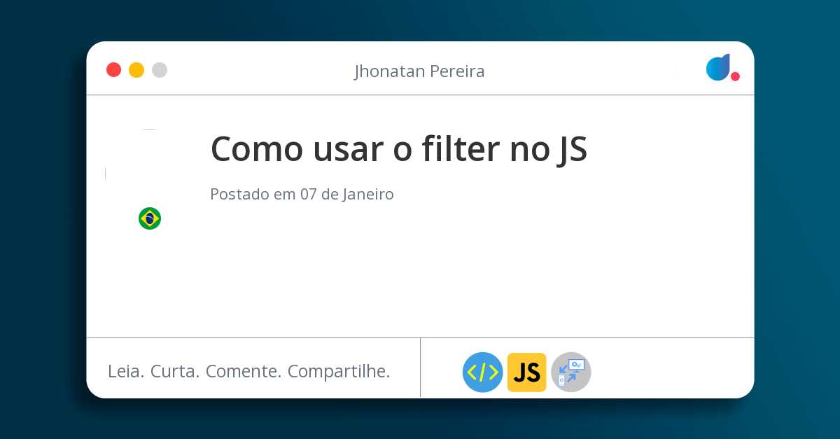Como usar o filter no JS
