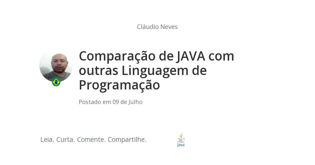 Comparação de JAVA com outras Linguagem de Programação
