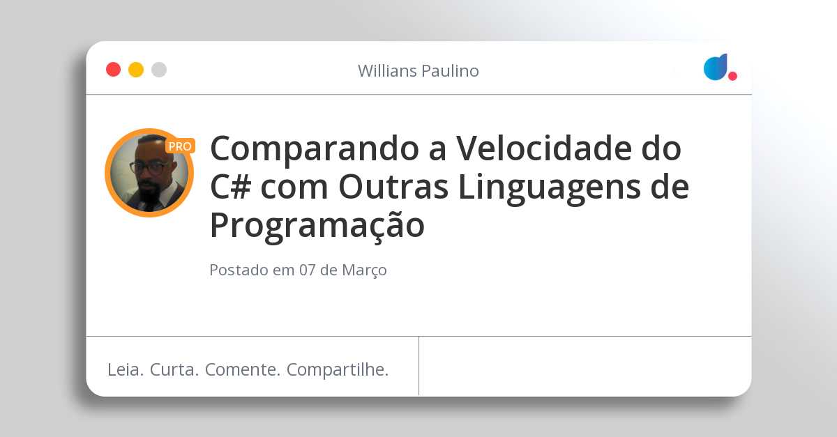 Comparando a Velocidade do C# com Outras Linguagens de Programação