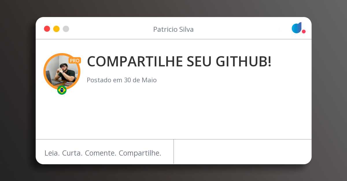 COMPARTILHE SEU GITHUB!