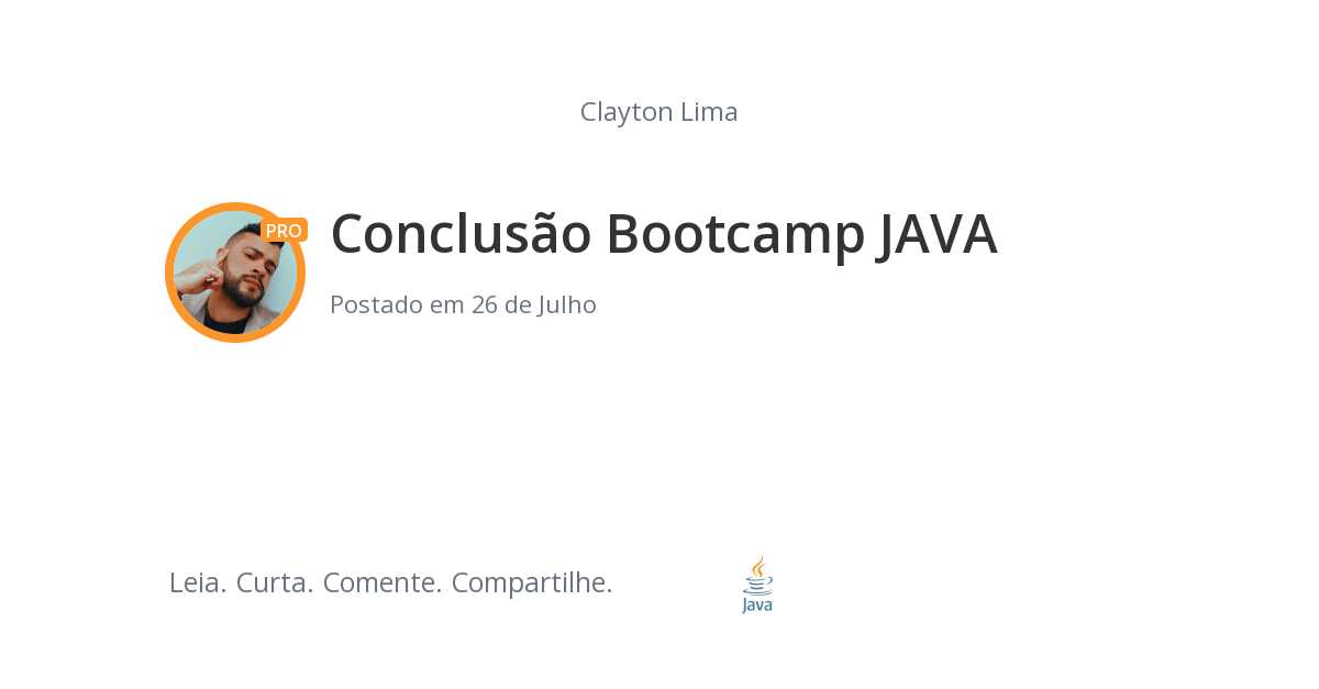 Conclusão Bootcamp JAVA