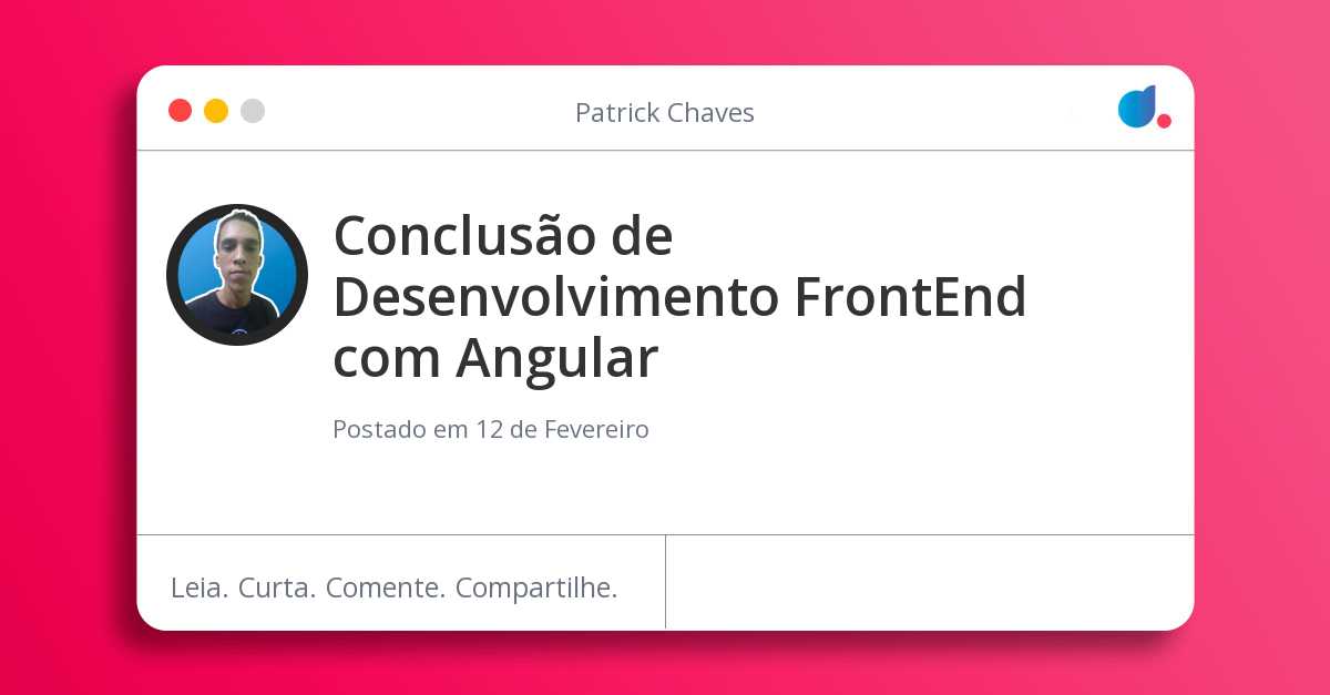 Conclusão de Desenvolvimento FrontEnd com Angular