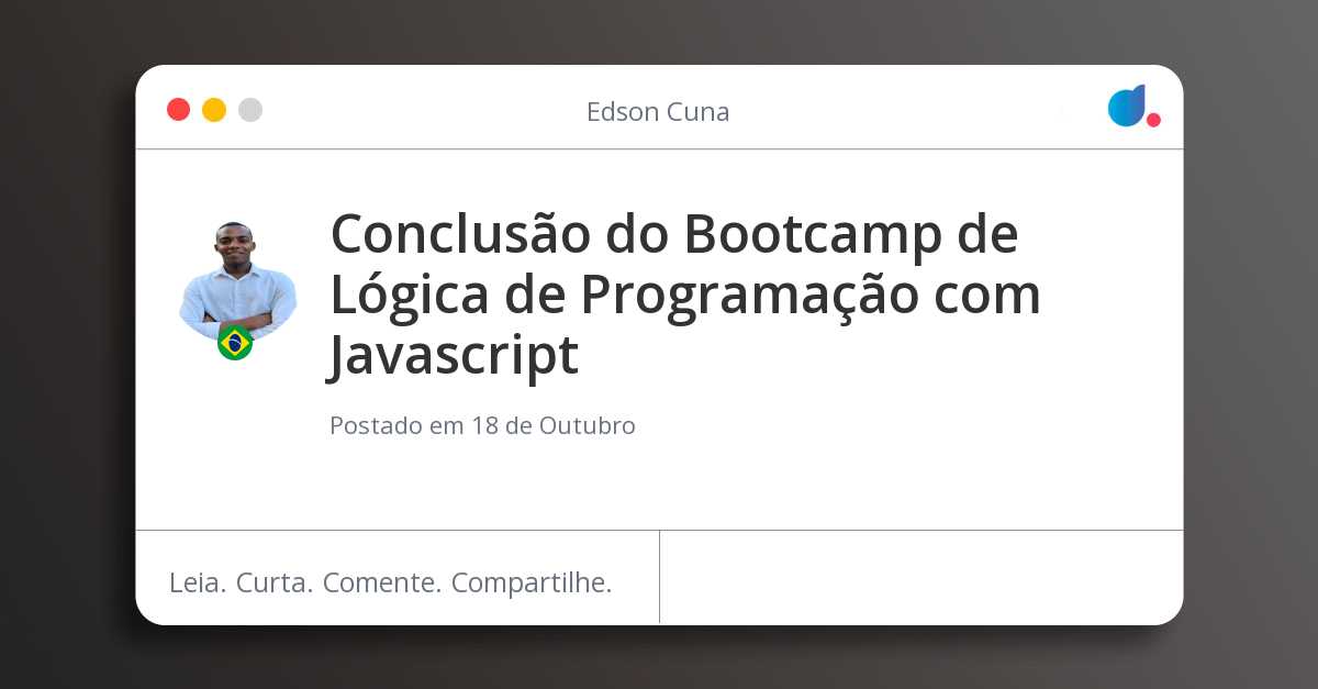 Conclusão do Bootcamp de Lógica de Programação com Javascript