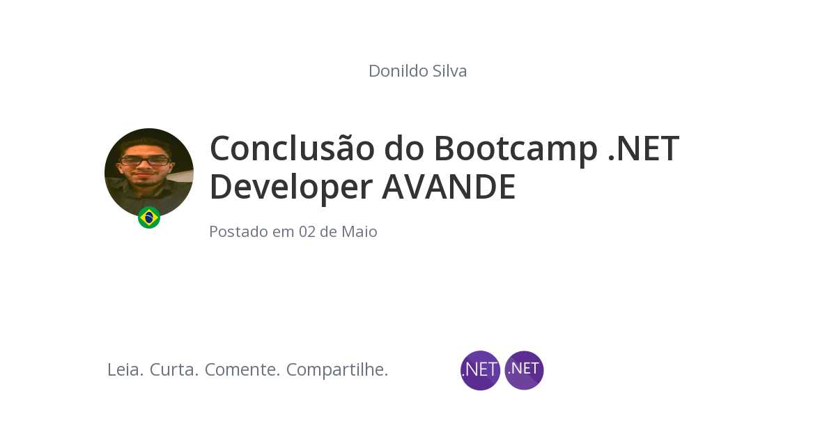 Conclusão do Bootcamp .NET Developer AVANDE