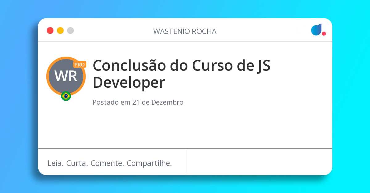 Conclusão do Curso de JS Developer