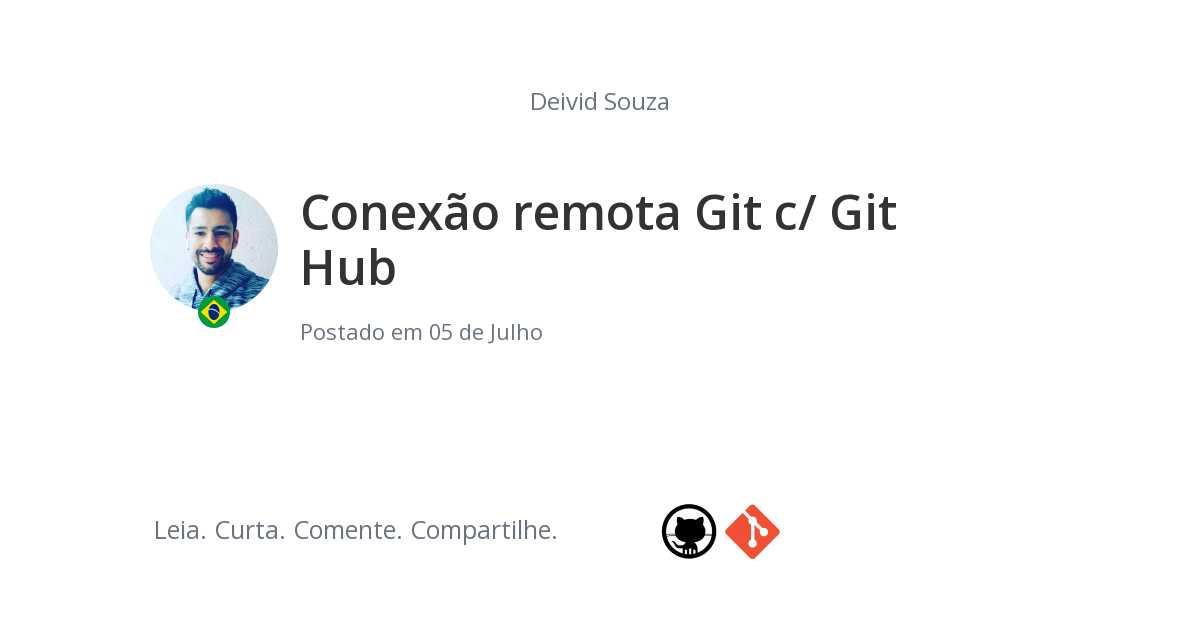 Conexão remota Git c/ Git Hub