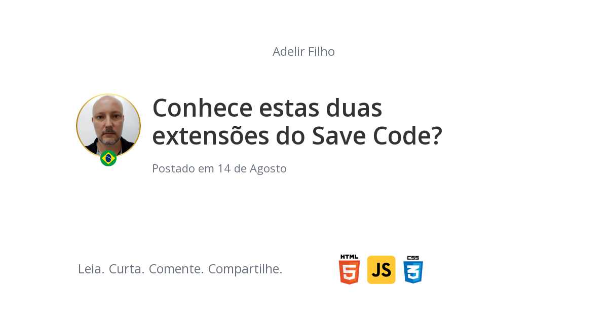 Conhece estas duas extensões do Save Code?