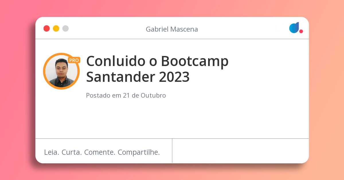 Conluido o Bootcamp Santander 2023
