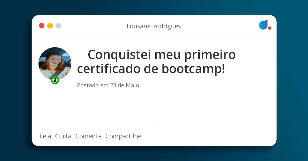 🎉 Conquistei meu primeiro certificado de bootcamp! 🎉