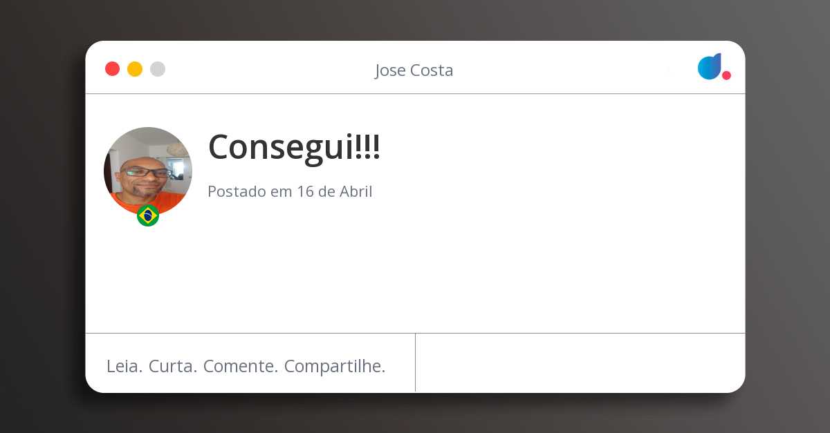 Consegui!!!