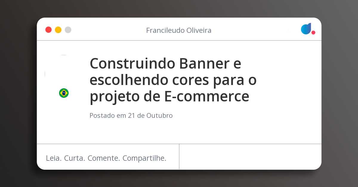 Construindo Banner e escolhendo cores para o projeto de E-commerce
