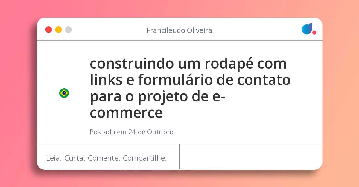 construindo um rodapé com links e formulário de contato para o projeto ...