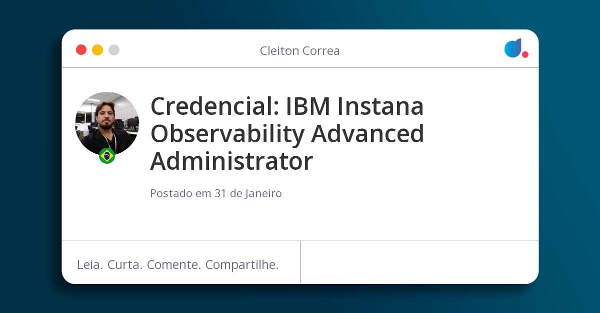 Credencial: IBM Instana Observability Advanced Administrator