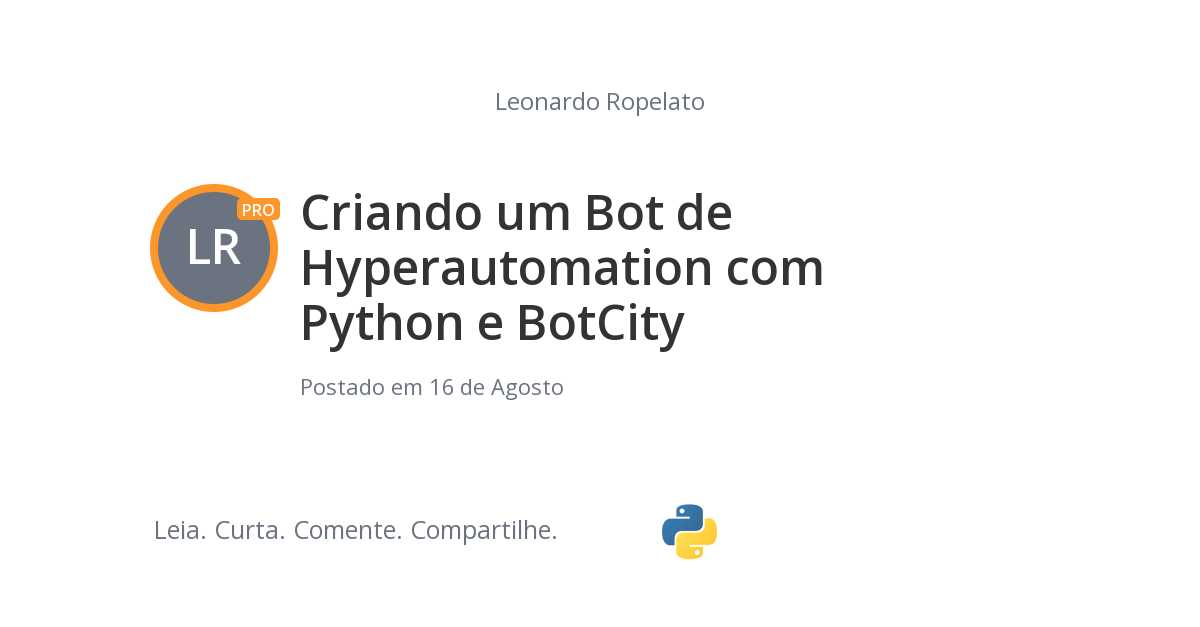 Criando um Bot de Hyperautomation com Python e BotCity