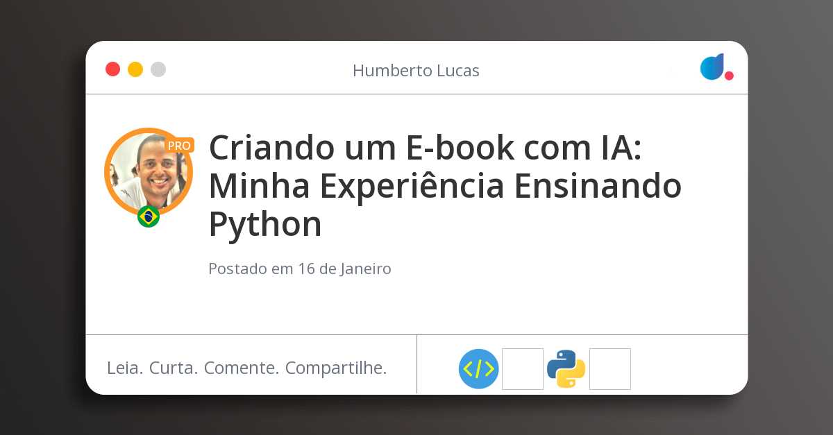 Criando um E-book com IA: Minha Experiência Ensinando Python