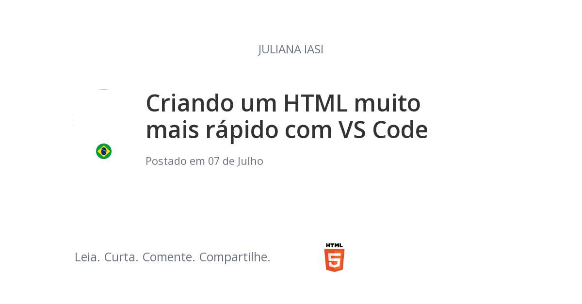 Criando um HTML muito mais rápido com VS Code