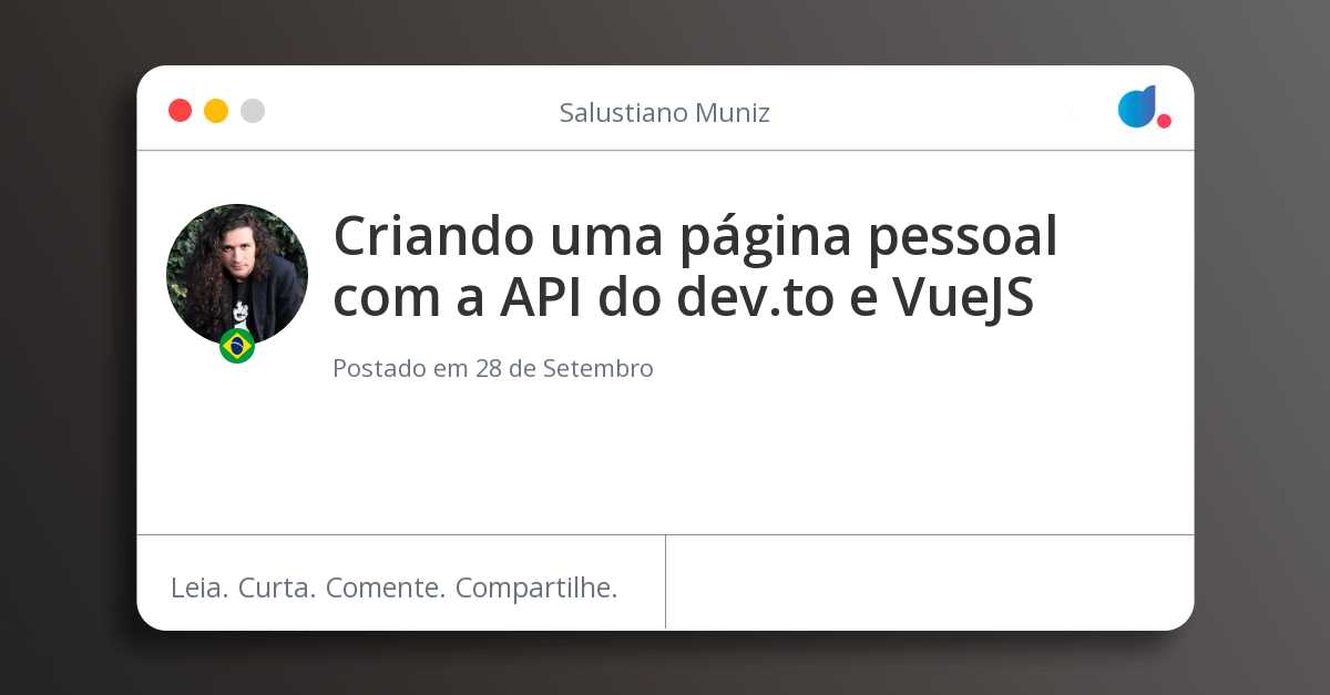 Criando Uma Página Pessoal Com A Api Do Devto E Vuejs