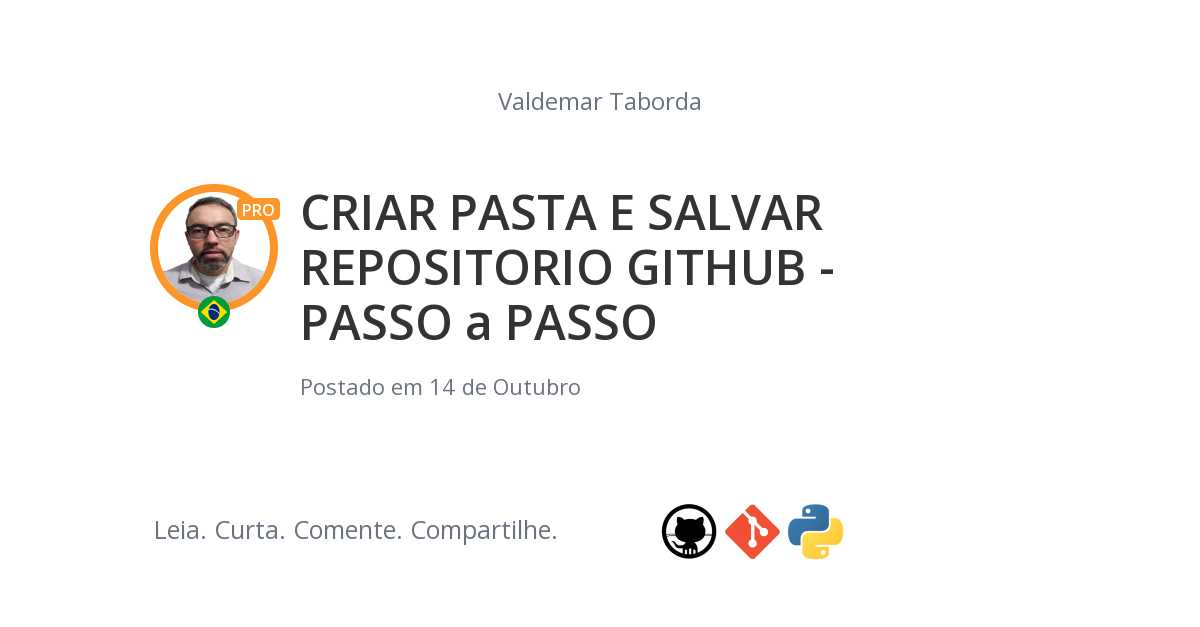 CRIAR PASTA E SALVAR REPOSITORIO GITHUB - PASSO a PASSO