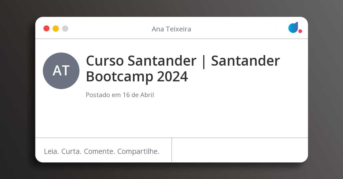 Curso Santander | Santander Bootcamp 2024