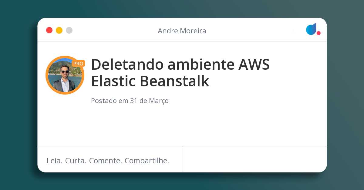 Deletando ambiente AWS Elastic Beanstalk