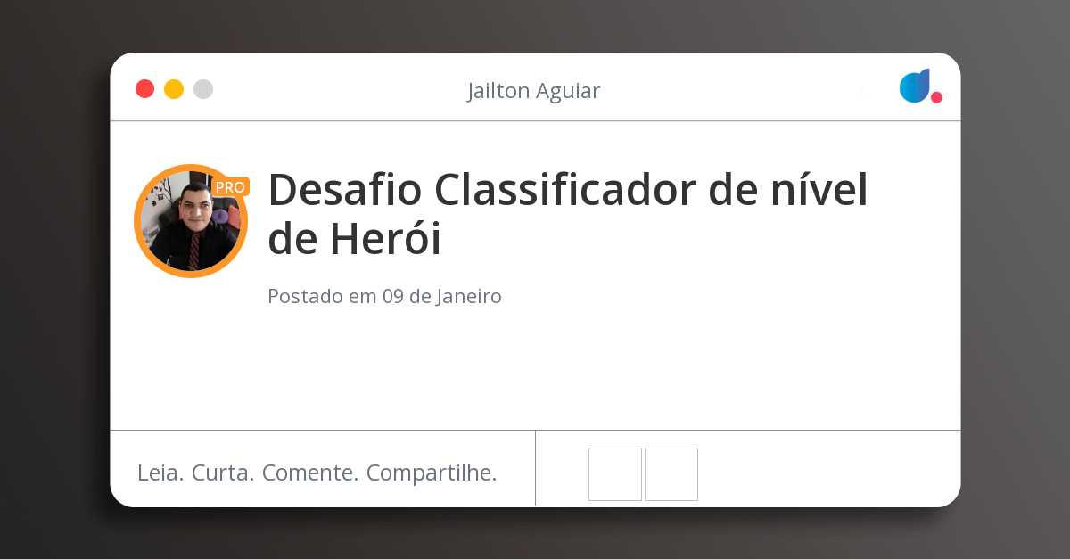 Desafio Classificador de nível de Herói