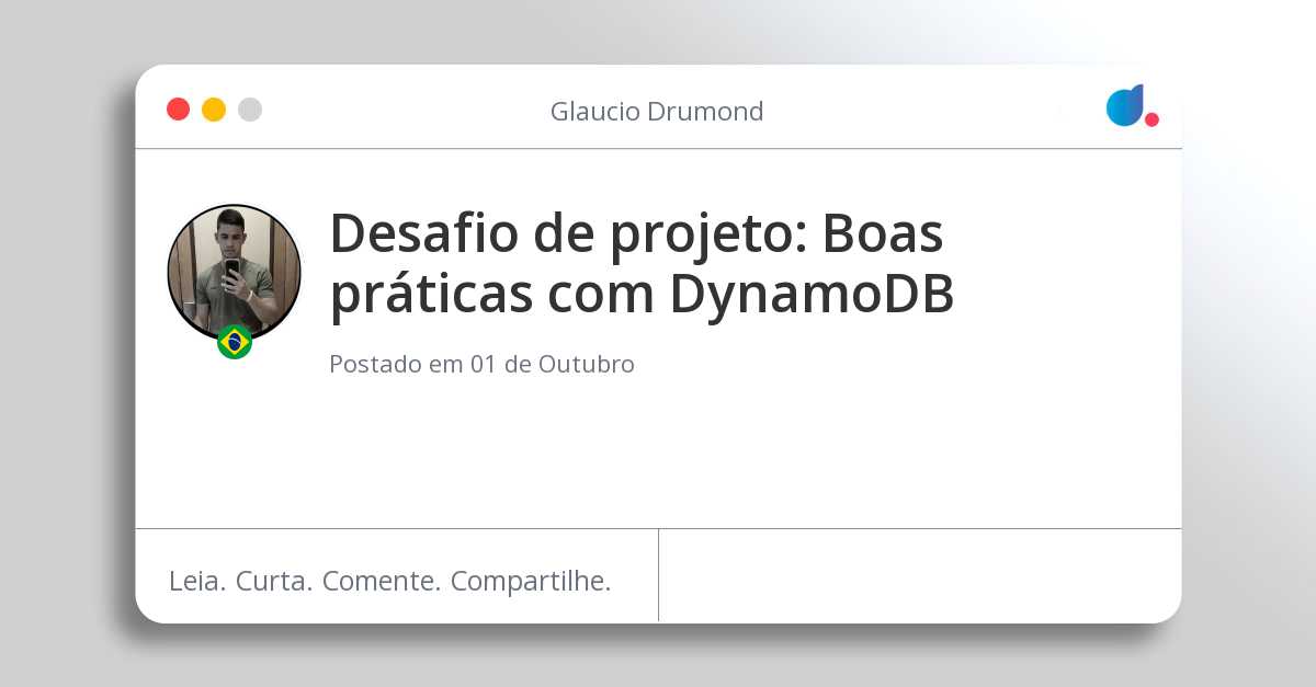 Desafio de projeto: Boas práticas com DynamoDB
