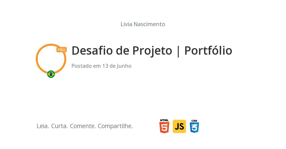 Desafio de Projeto | Portfólio