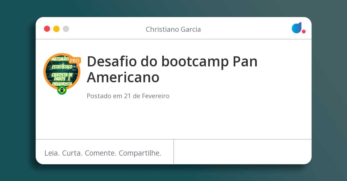 Desafio do bootcamp Pan Americano
