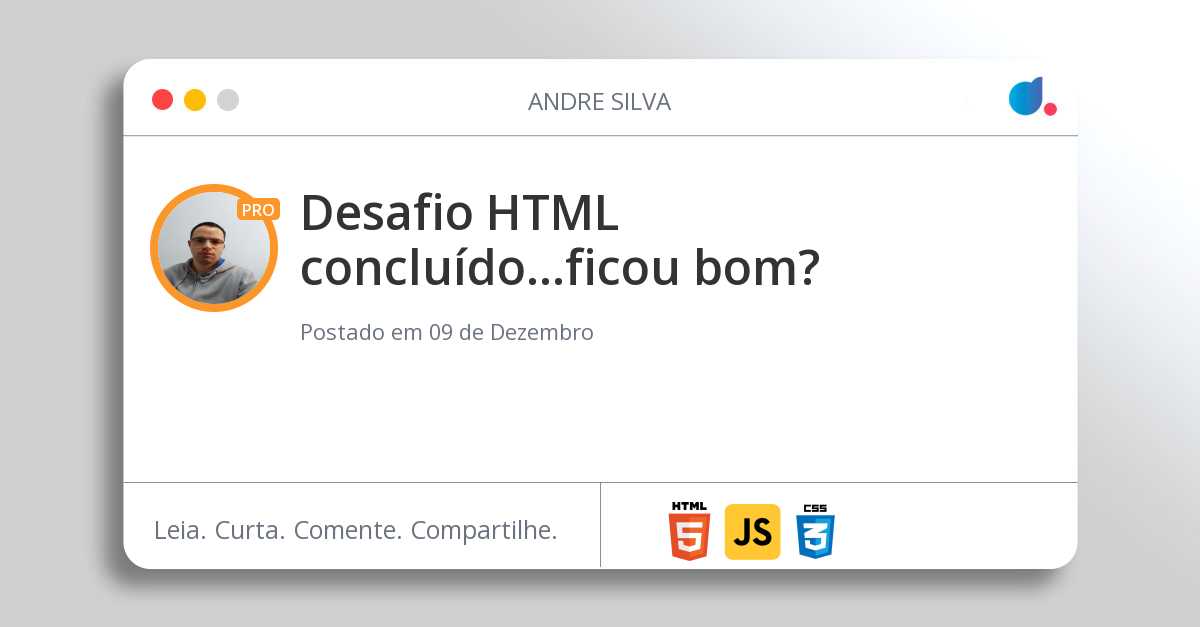 Desafio HTML concluído...ficou bom?