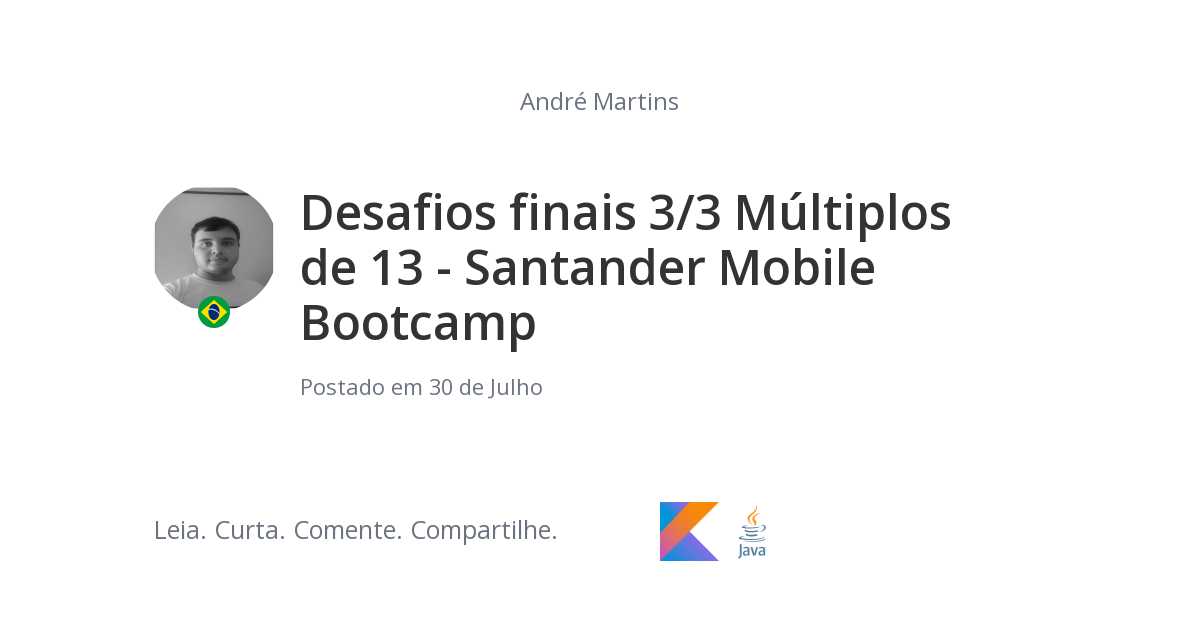 Desafios finais 3/3 Múltiplos de 13 - Santander Mobile Bootcamp