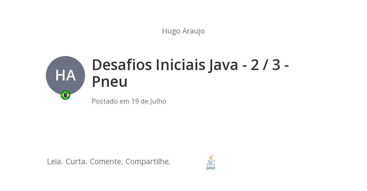 Desafios Iniciais Java - 2 / 3 - Pneu