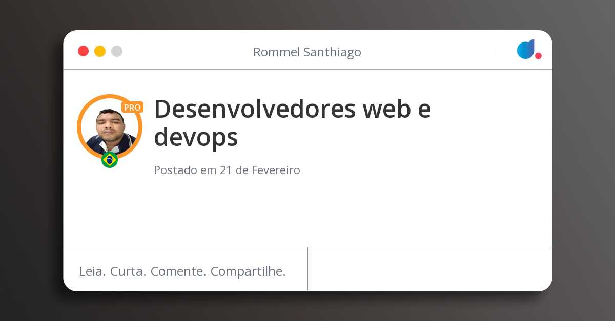 Desenvolvedores web e devops