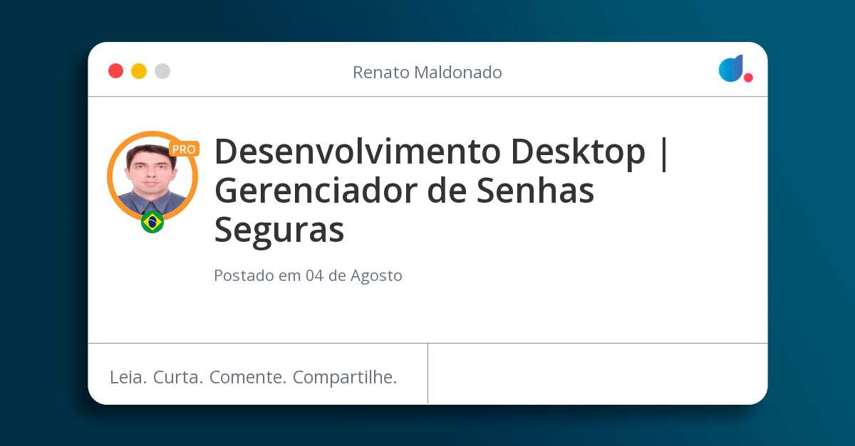 Desenvolvimento Desktop | Gerenciador de Senhas Seguras