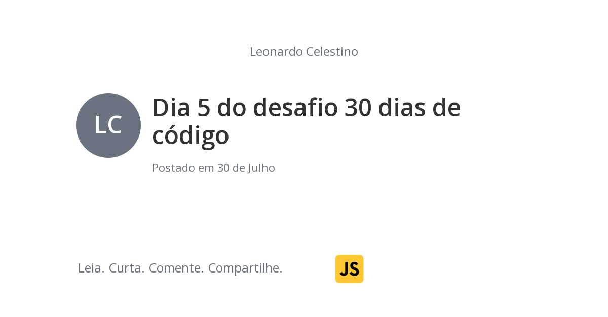 Dia 5 do desafio 30 dias de código