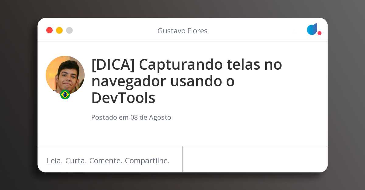 [DICA] Capturando telas no navegador usando o DevTools