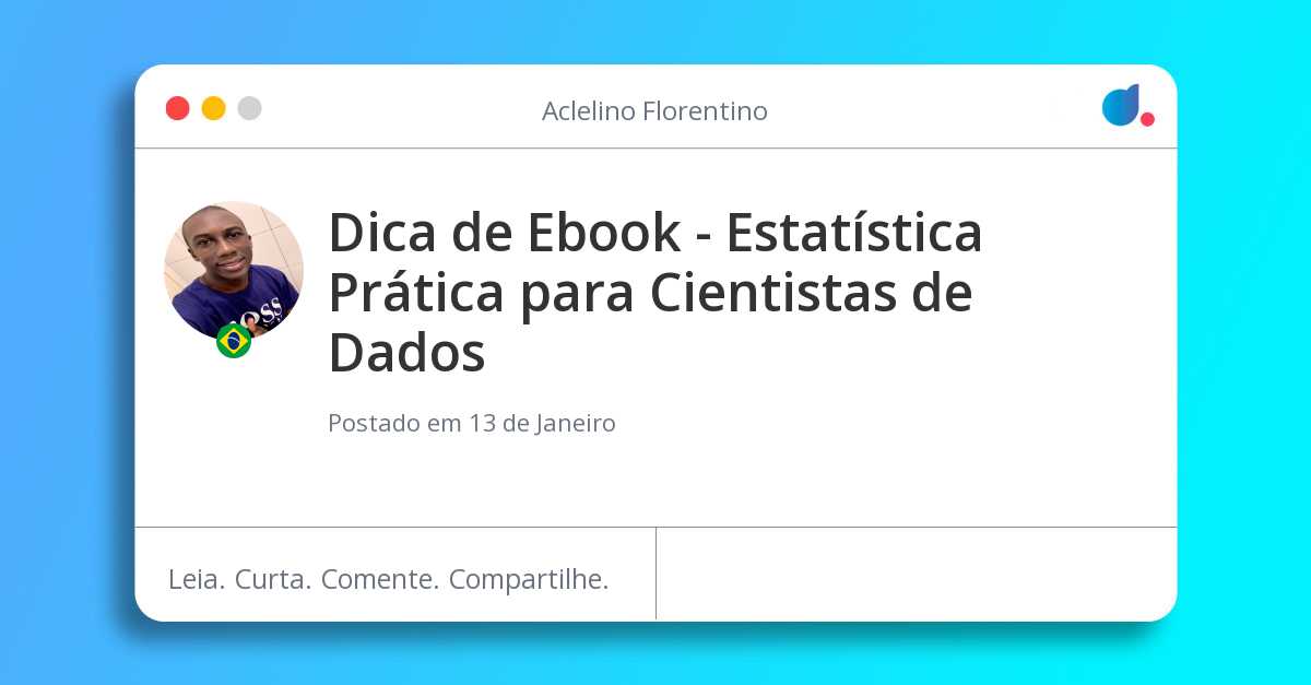 Dica De Ebook Estat stica Pr tica Para Cientistas De Dados Dica De Ebook Estat stica Pr tica Para Cientistas De Dados