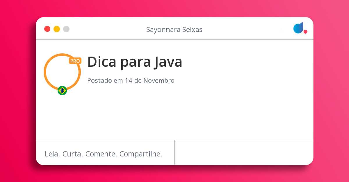 Dica para Java