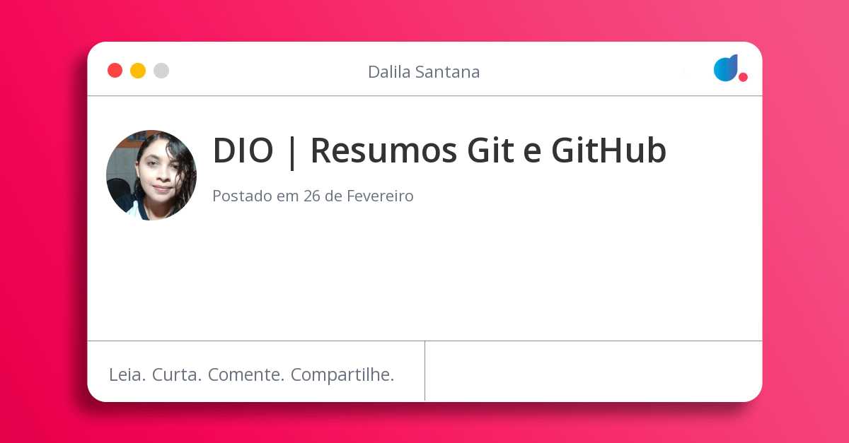 DIO | Resumos Git e GitHub