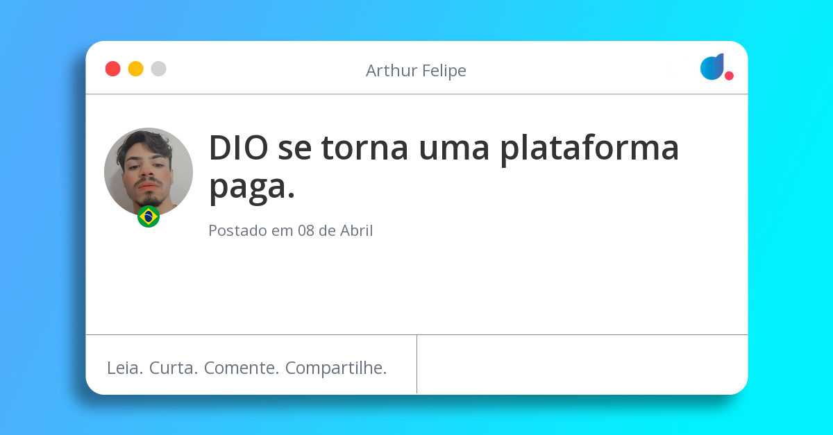 DIO se torna uma plataforma paga.