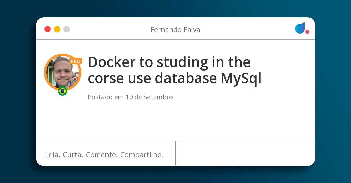 Docker to studing in the corse use database MySql