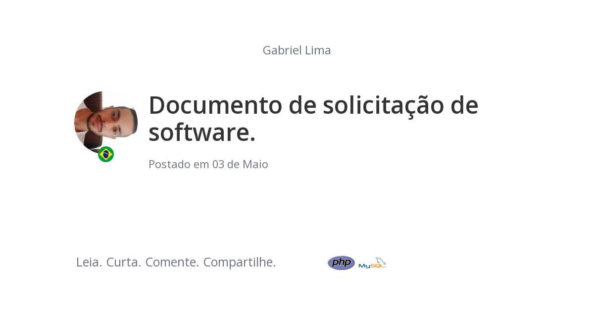 Documento de solicitação de software.