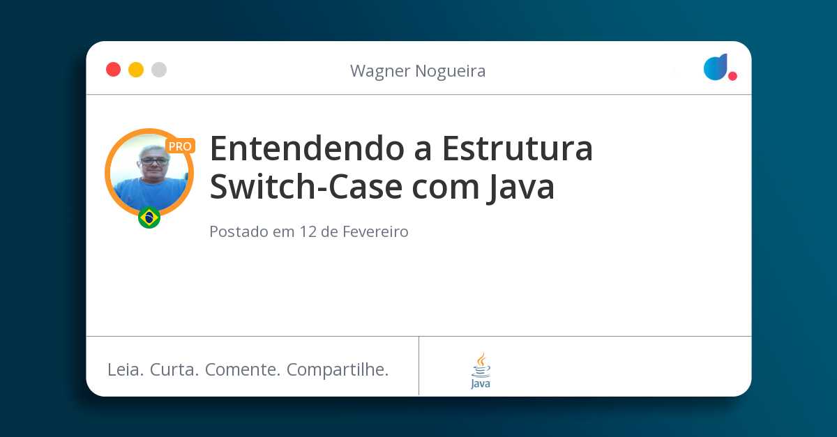 Entendendo a Estrutura Switch-Case com Java | Wagner Nogueira | Java | DIO