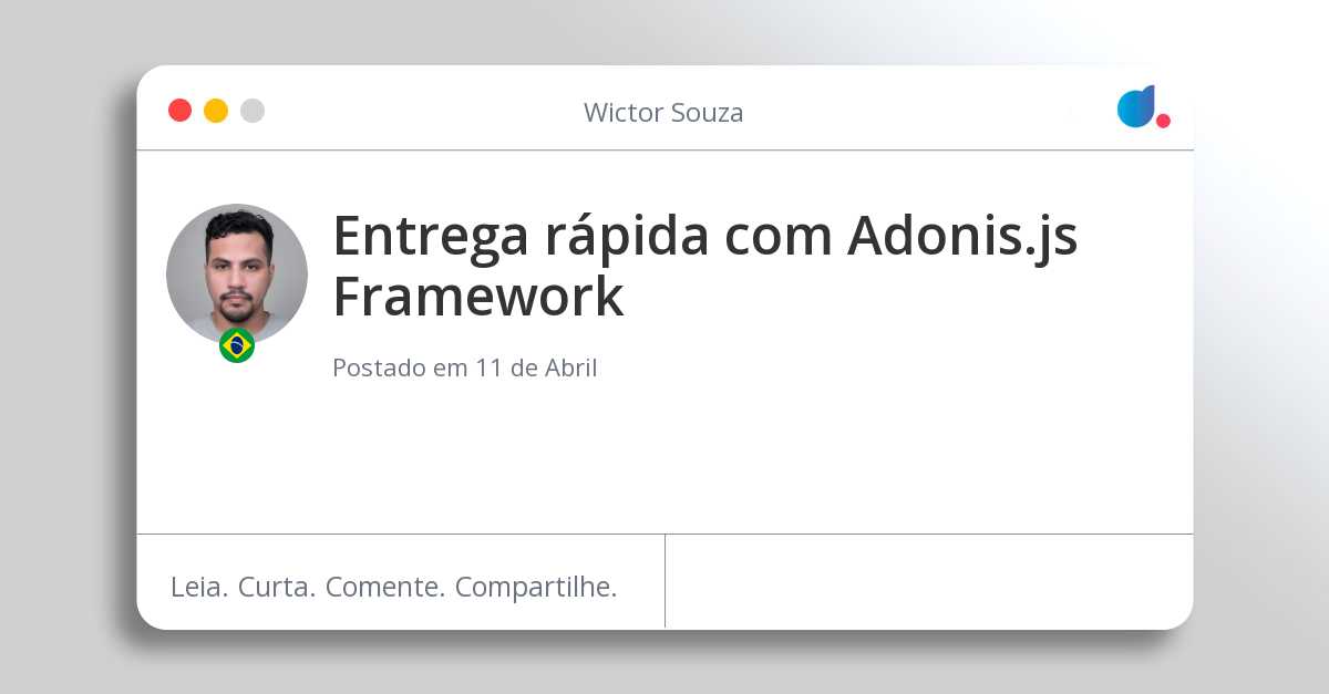 Entrega rápida com Adonis.js Framework