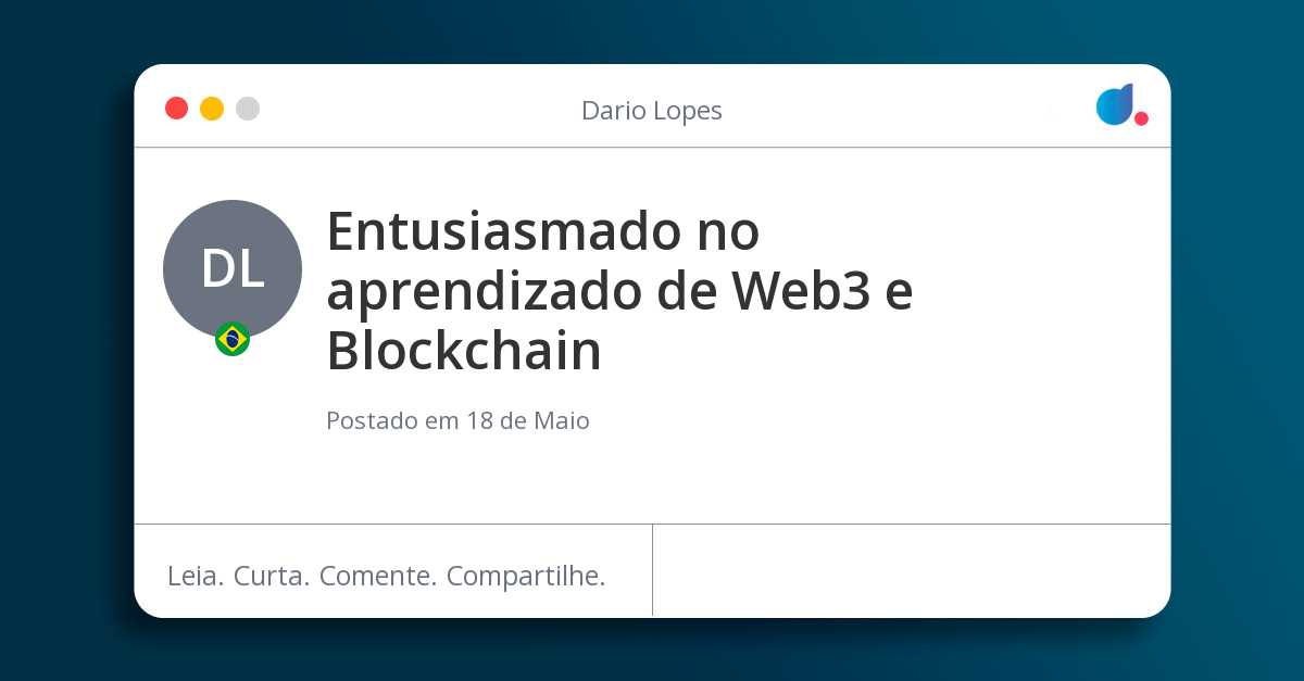 Entusiasmado no aprendizado de Web3 e Blockchain